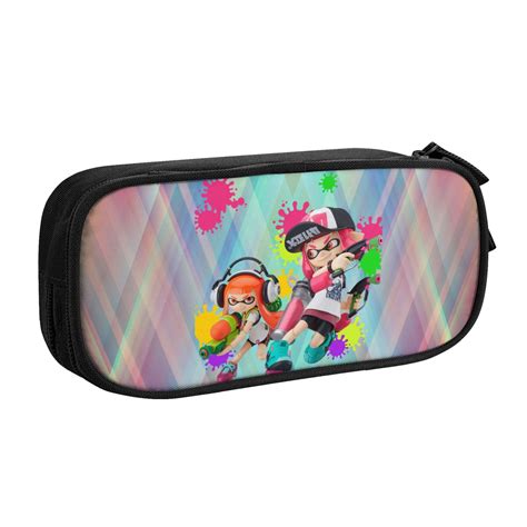Cartoon Inkling Splatoon Pencil Case Large Capacity Pencilcase Double