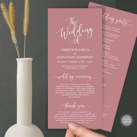 Modern Elegant Script Wedding Ceremony Program Zazzle