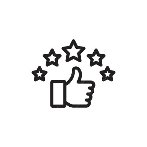 Customer Feedback Icon Flat Art In Black And White Isolated Premium