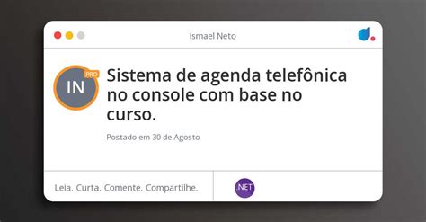 Sistema De Agenda Telefônica No Console Com Base No Curso Ismael Neto C Dio