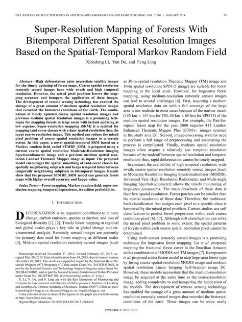 Pdf Super Resolution Mapping Of Forests With Bitemporal Different Spatial Resolution Images