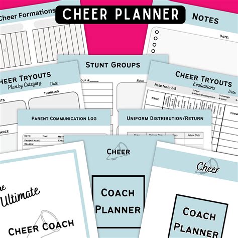Editable Cheer Planner Digital Cheer Planner Cheer Coach Planner Printable Cheer Binder