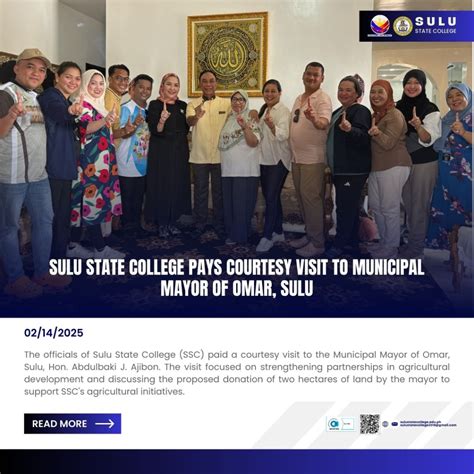 Sulu State College Pays Courtesy Visit To Municipal Mayor Of Omar Sulu
