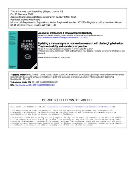 Pdf Updating A Meta Analysis Of Intervention Research With