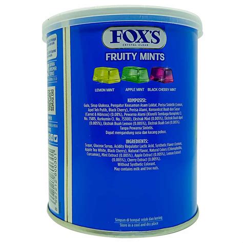 Chocolate And Candy Corner Foxs Crystal Clear Fruity Mints Candy Tin