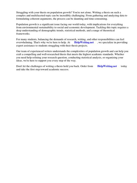 Thesis Population Growth Pdf Economic Growth Population Growth