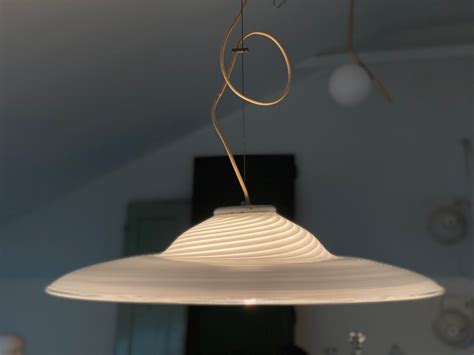 Murano White Swirling Glass Pendant Lamp Xl Murano Glass Ceiling Lamp