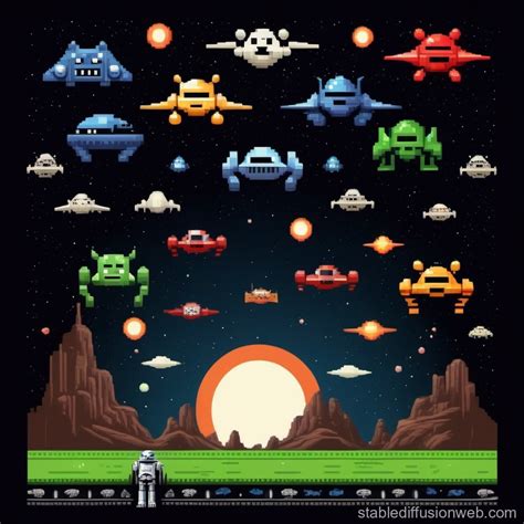 Space Invaders Game Characters