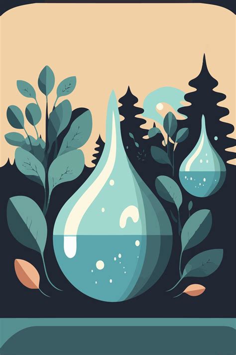 Conceptual Water Drop In Minimalist Environment 17617086 Vector Art At