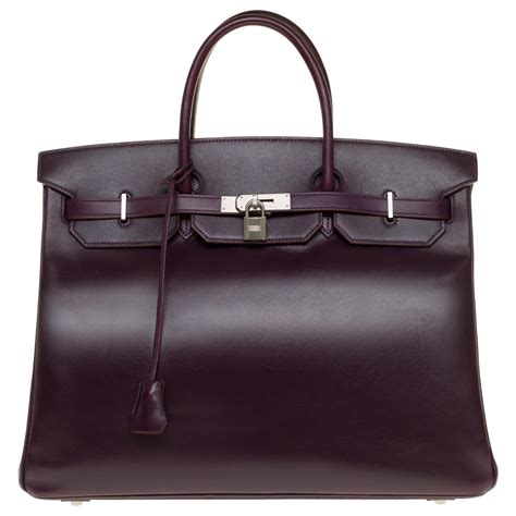 Splendid And Rare Hermès Birkin 40 In Purple Box Leather Brushed