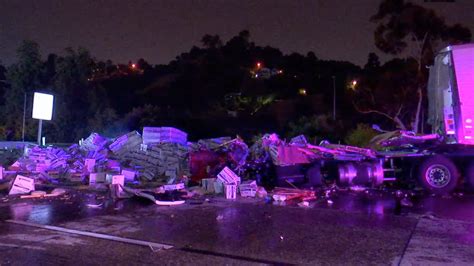 Boxes Of French Fries Bring Traffic To A Stop Close Sb 5 Freeway In