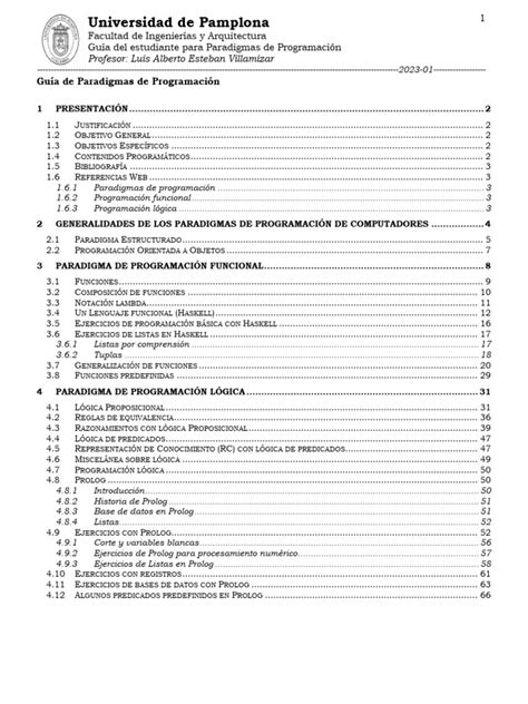 Profesor Luis Alberto Esteban Villamizar Guía De Paradigmas De Programación Pdf Paradigmas