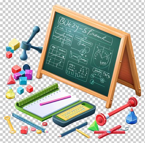 Chalkboard Chalkboard With Math Tools And Geometry Shapes Png