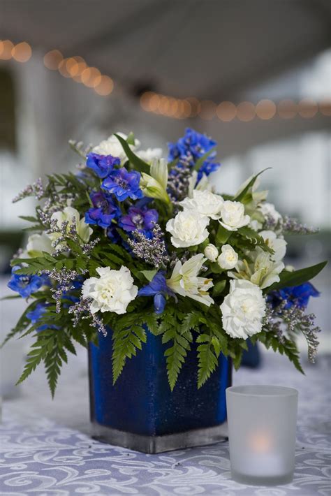 Simple Blue And White Floral Centerpieces Williamsburg Photographer
