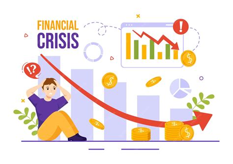 Premium Vector Financial Crisis Vector Illustration With Collapse Of The Economy And Cost