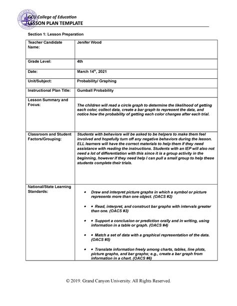 Math Lesson Plan Template