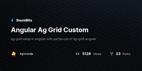 Angular Ag Grid Custom Stackblitz