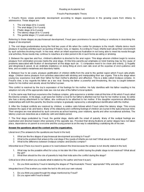 Reading Text Grade 11 Download Free Pdf Oedipus Complex Sigmund Freud