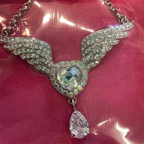 Vintage Butler And Wilson Angel Wing Rhinestone And Crystal Large Pen