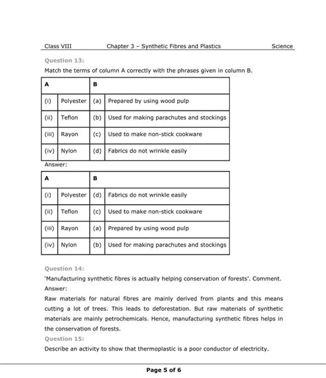 Ncert Solution For Class 8 Science Chapter 3 Synthetic Fibres And Plastics
