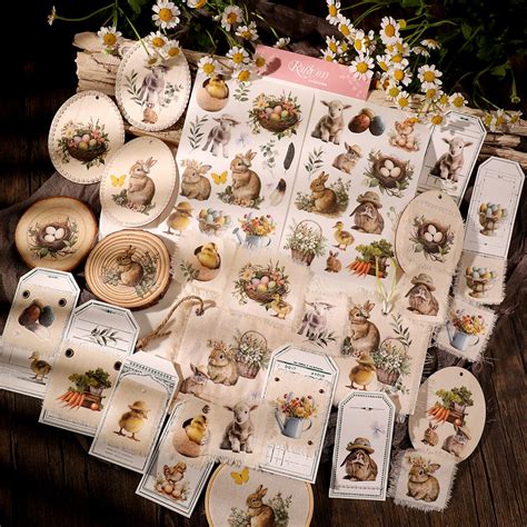 Rustic Easter Rub On Sticker Vivi Stationery