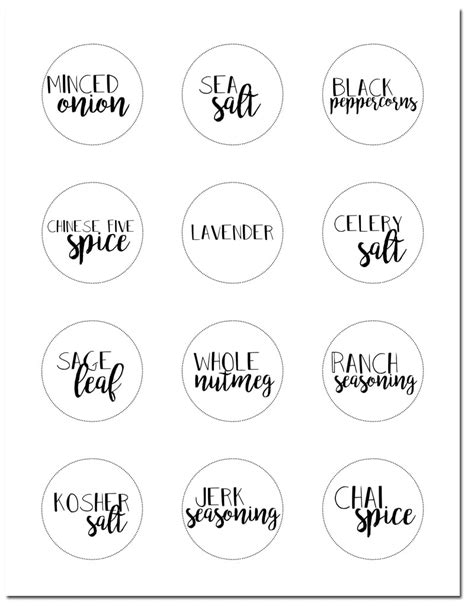 Free Printable Spice Jar Labels Organized Spice Rack