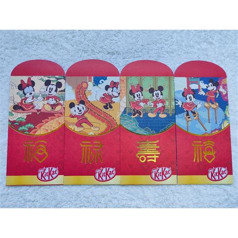 2020 Kit Kat Disney Red Packet 1 Pack 4 Pcs Angpao Angpow Angbao Shopee Malaysia