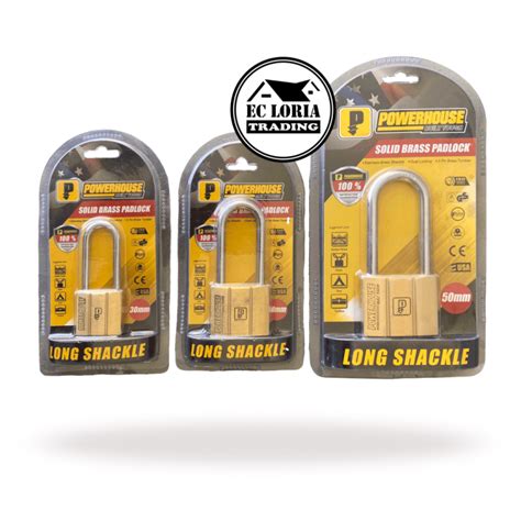 Powerhouse Long Shackle Solid Brass Padlock 30mm 40mm And 50mm