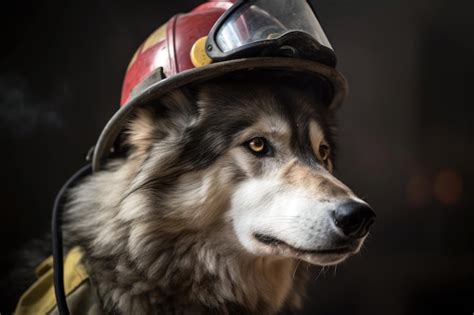 Premium Ai Image A Firefighter Wearing A Fire Helmet And Goggles