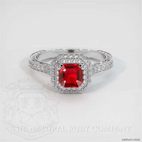 Ruby Ring 103 Ct 14k White Gold The Natural Ruby Company