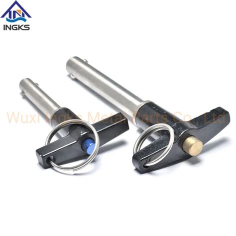 Stainless Steel Body Push Button Handle Knob Grip Ball Locking Quick