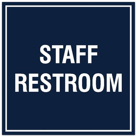 Signs Bylita Square Staff Restroom Sign Easy Installation Durable