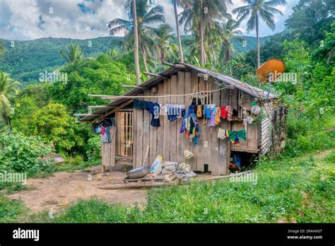 On Mindoro Island Philippines A Simple Homemade Wooden House With