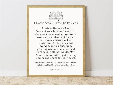 Classroom Blessing Prayer Poster Teacher Wall Art Etsy
