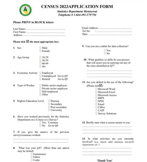 Census 2023 Statistics Department Montserrat