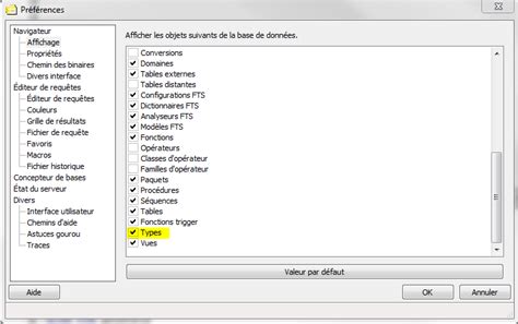 Pgadmin Iii Comment Afficher Les Types Les Sources Duiop