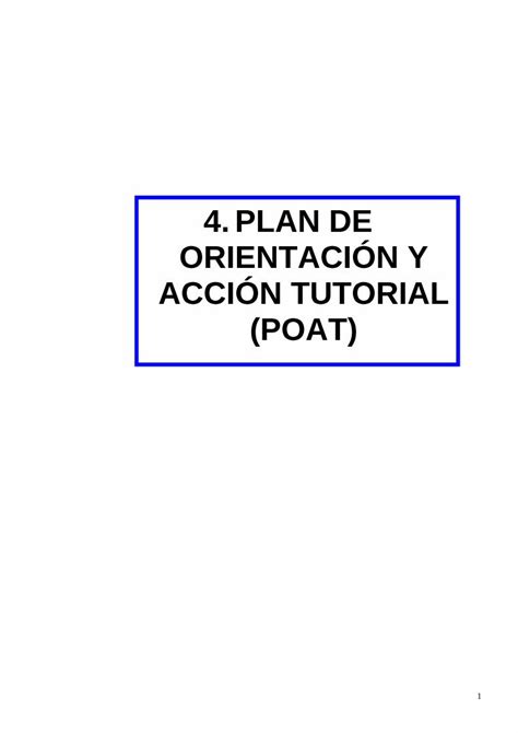 Pdf Plan De OrientaciÓn 4 Plan De Y AcciÓn Tutorial · Plan De Orientación Y Acción