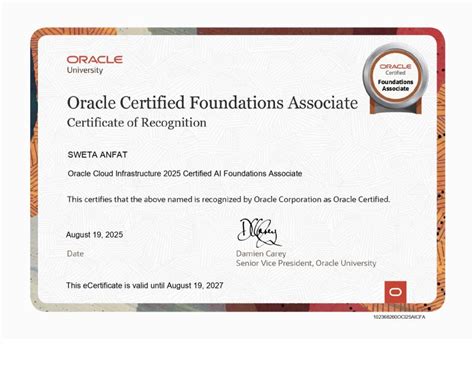 Oraclecertified Ai Cloudinfrastructure Growthjourney Techmileston