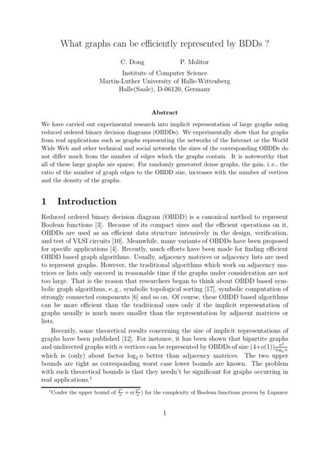 Pdf What Graphs Can Be Efficiently Represented By Bdds