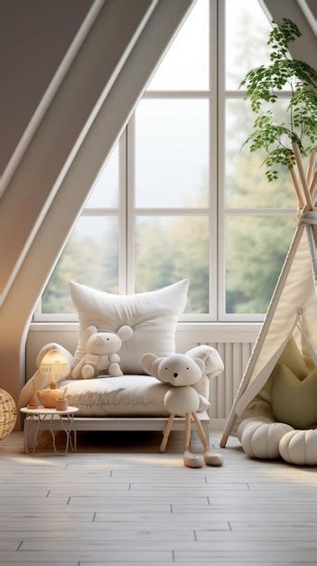 Premium Ai Image Genuine White Nursery Showcasing A Window And A