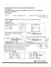 Exploring Logarithmic Function Manipulation: Precalculus Guide | Course Hero
