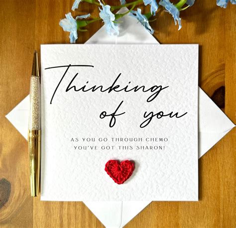 Thinking Of You Card Chemo Support Crochet Heart Tlc0226 Etsy