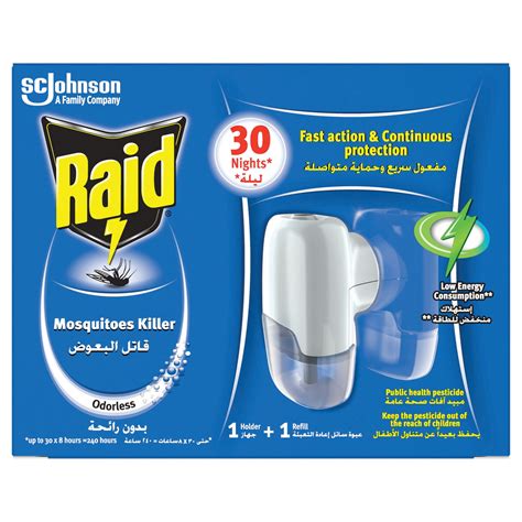 Raid Electric Mosquito Diffuser With Refill 30 Nights Online At Best Price Lulu Uae