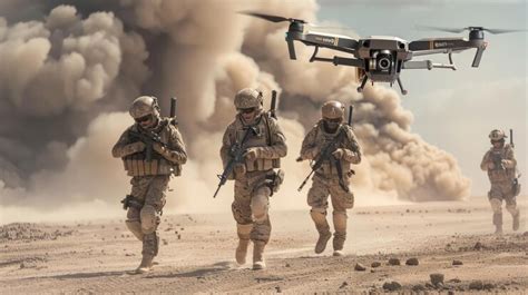 Premium Photo Soldiers Follow Drone During War Or Training On Smoke