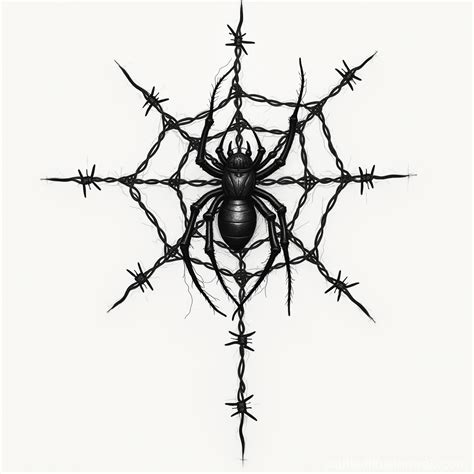 Barbed Wire Spider Web Tattoo