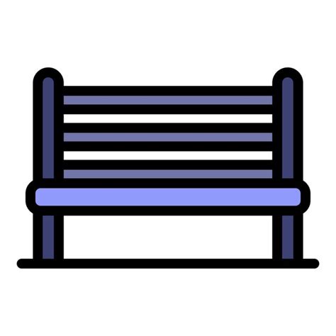 Premium Vector City Bench Icon Outline City Bench Vector Icon Color