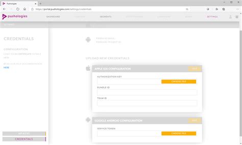 Pushologies Portal Configuration