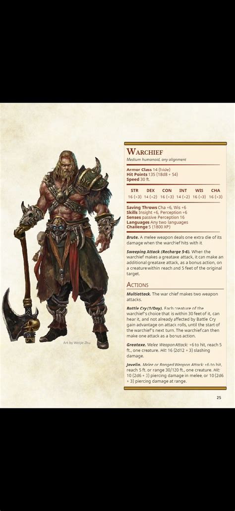 Epic Dungeons And Dragons Character Art Barbarian Stat Block Dnd