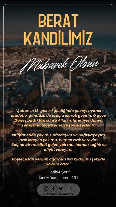 Berat Kandilimiz Mübarek Olsun Beratkandili Beratkandilimesajları Youtube