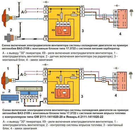Ваз 2114 эл схема включения вентилятора - 90 фото